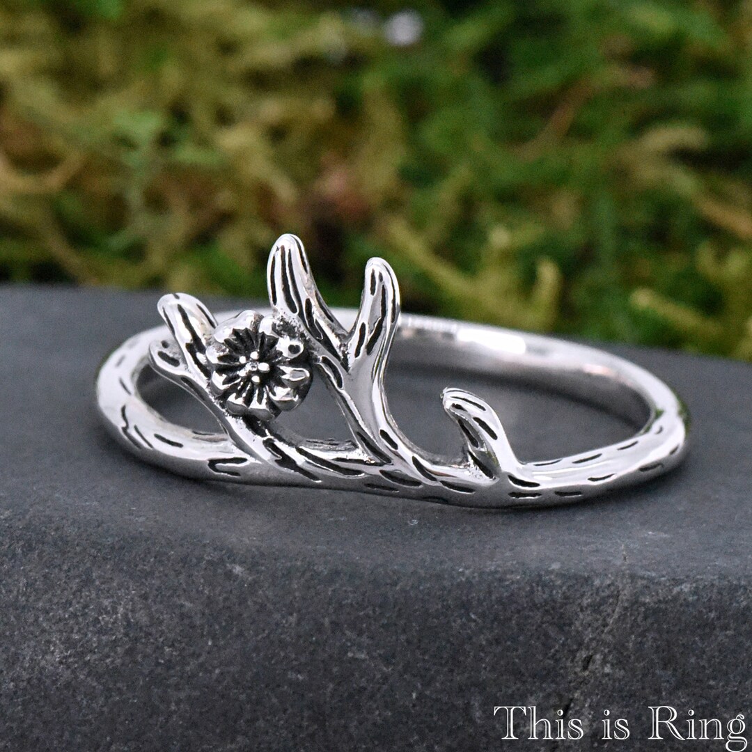 Sterling Silver Flower Vine Ring Tree Branch With Flower Ring Women's ...