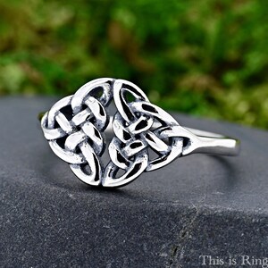 10mm Triquetra Celtic Knot Silver Promise Ring • Womens Irish Serch Bythol Everlasting Love ...