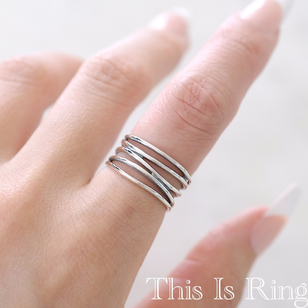 Freeform Multi Wavy Layered Chunky Ring 13m Multiple Criss Cross ...