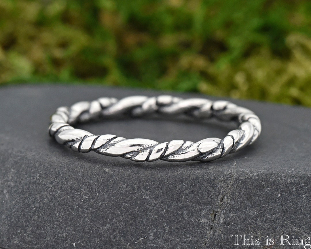 Vintage Style Rope Twist Eternity Band Thumb Ring Stackable - Etsy