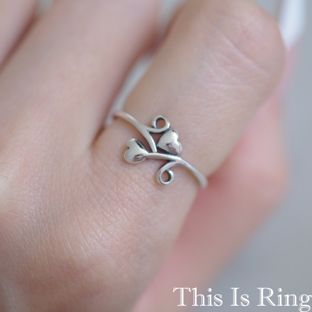 Filigree Bypass Two Hearts Swirl Anniversary Ring Sterling Silver ...