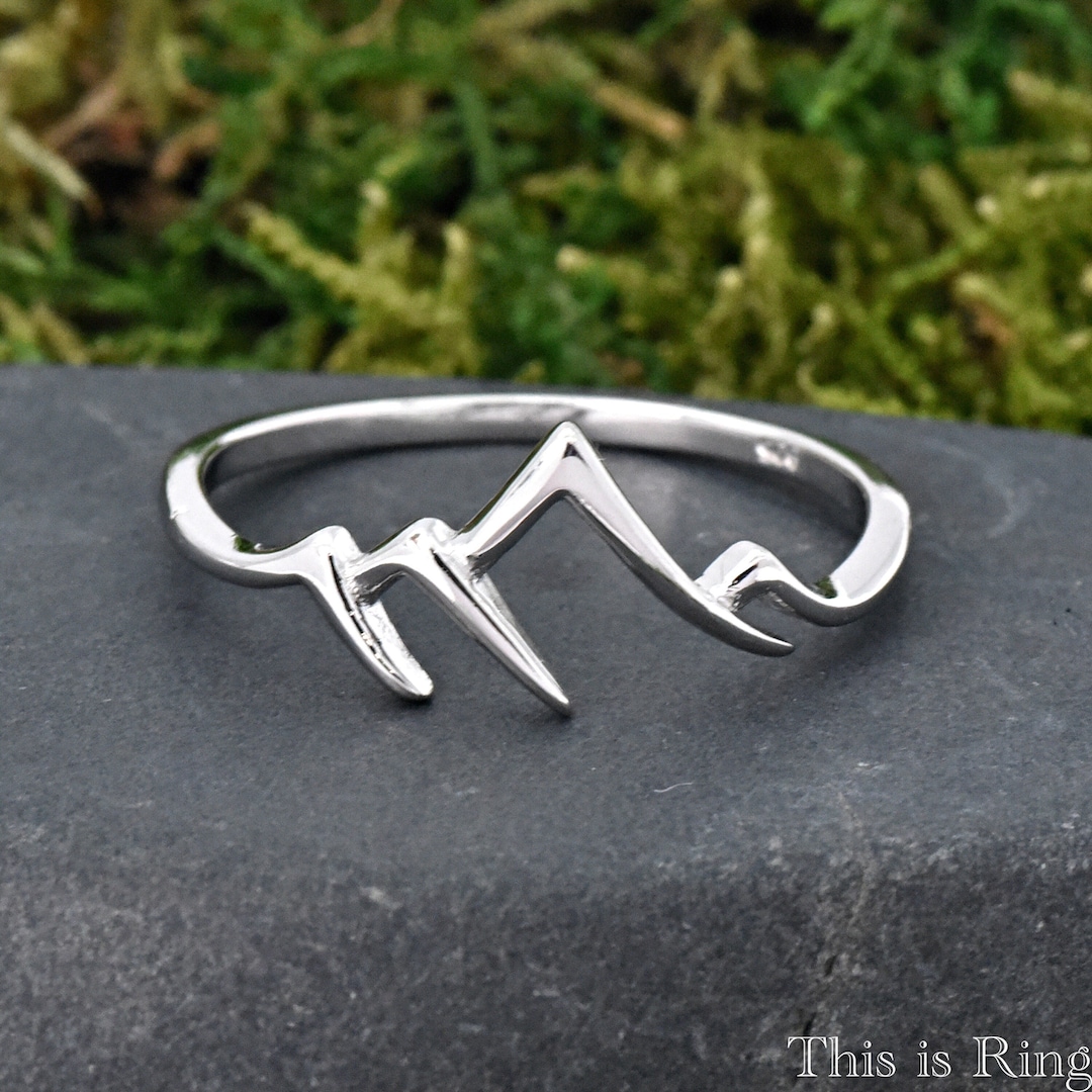 Minimalist Mountain Ring, High & Low Mountain Range Ring, Sterling ...