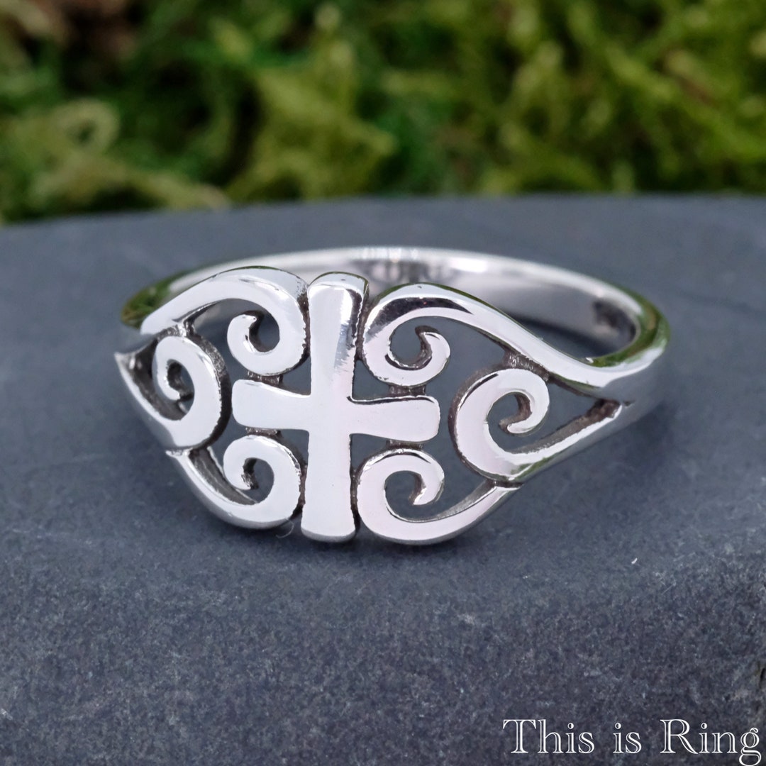 Filigree Medieval Cross Ring Womens Cross Ring Solid 925 - Etsy