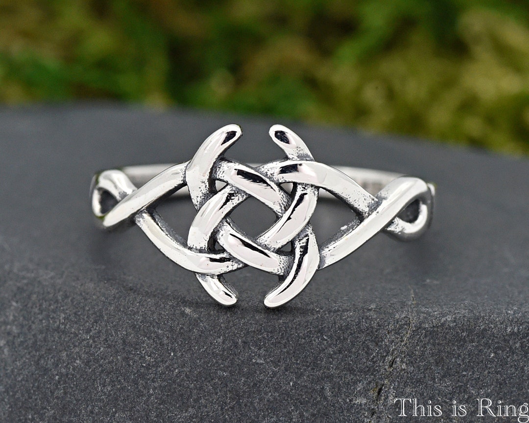 Celtic Spider Knot Silver Ring Womens Irish Open Knot Ring Dainty ...