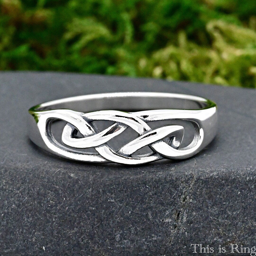 Classic Style Celtic Knotwork Ring Solid 925 Sterling Silver Celtic ...