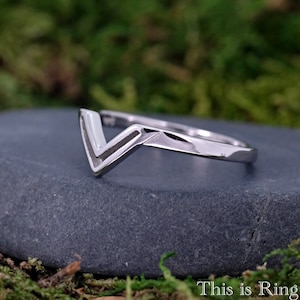 Open V Shape Stackable Ring Double V-shape Minimalist Silver Ring ...