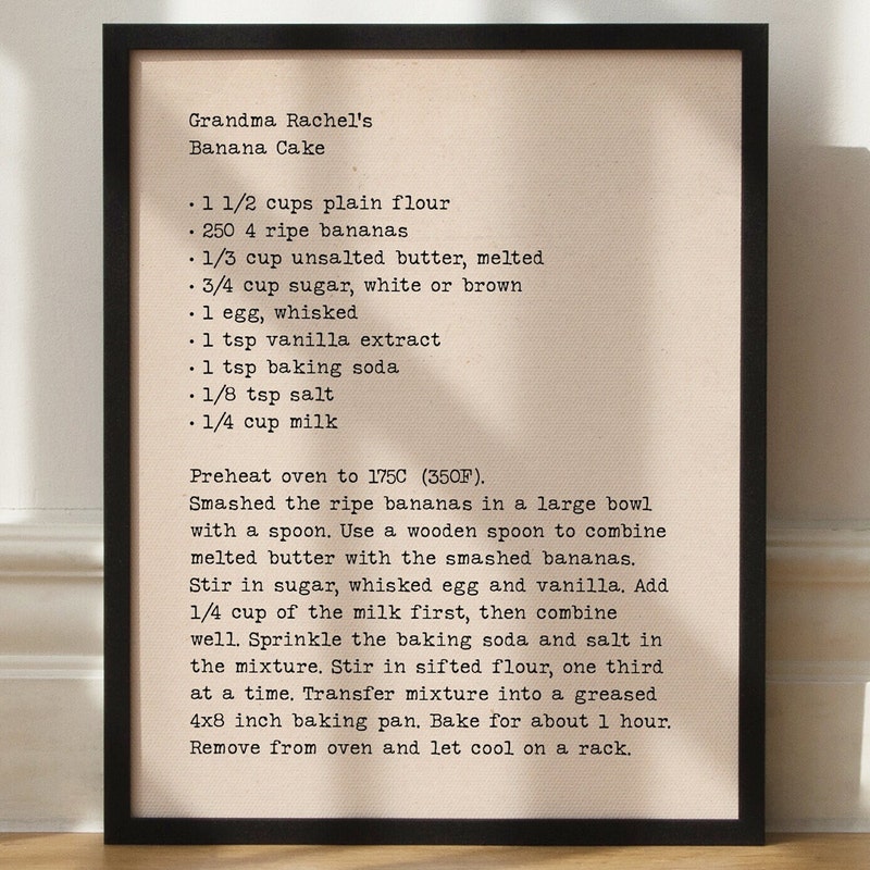 Recipe Print - Etsy