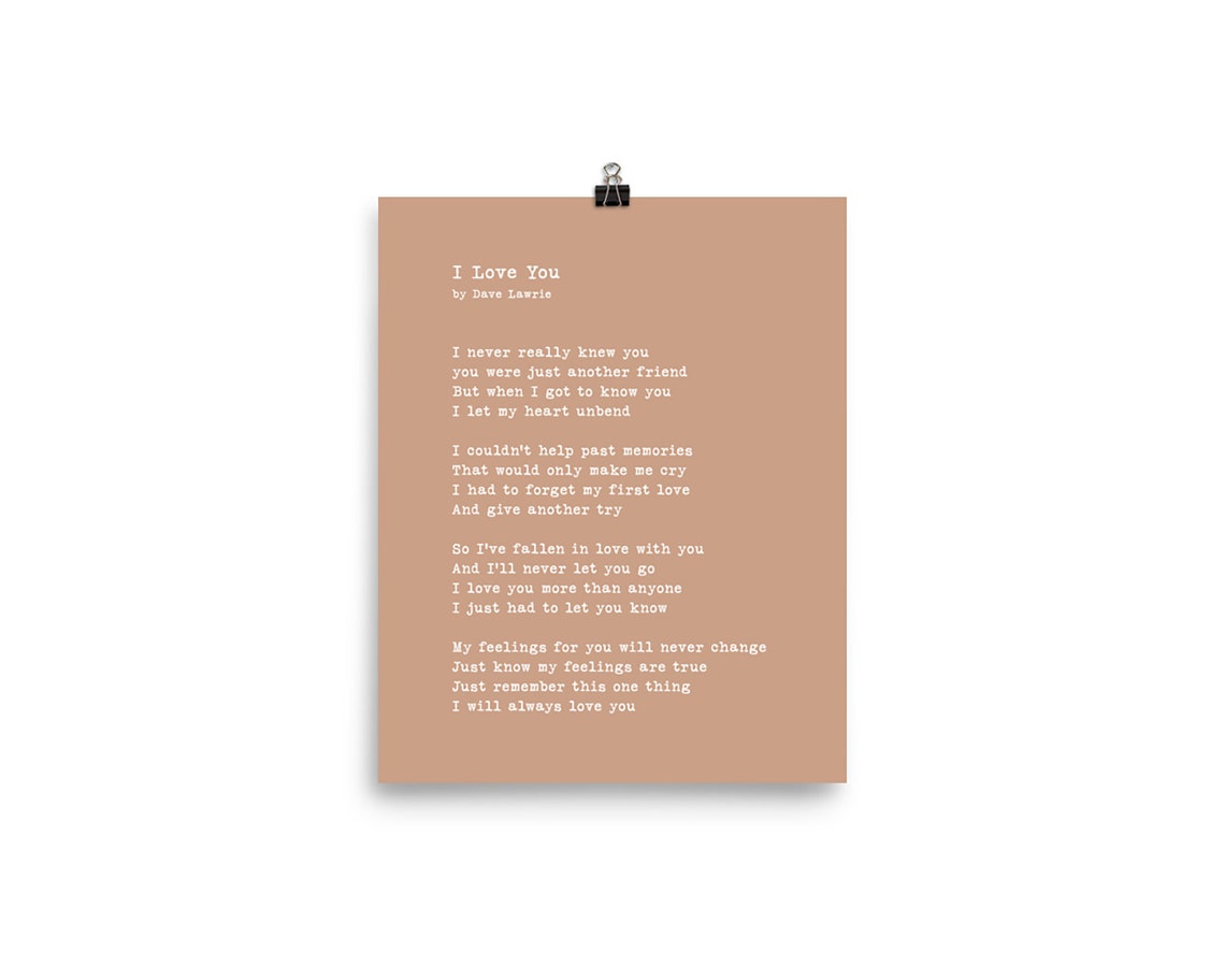 Custom Poem Print Framed Unframed Custom Quote Print Song Etsy