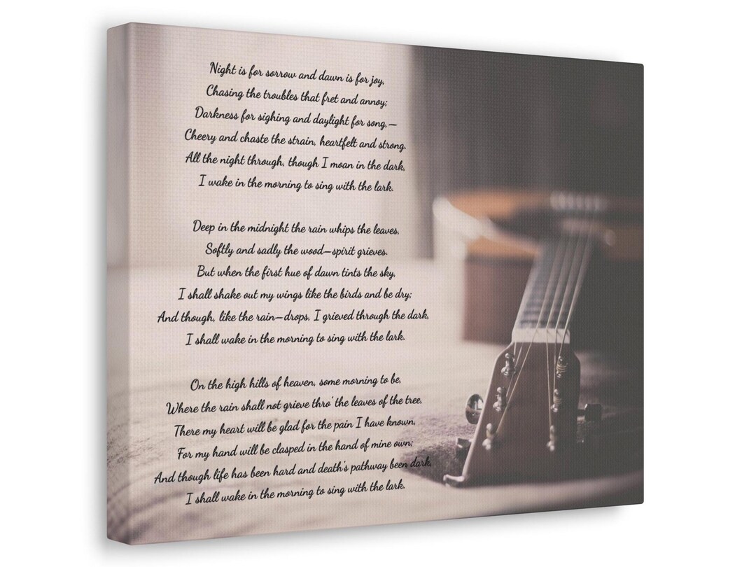 Custom Poem on Top-quality Canvas Gallery Wrap. Finely Textured, Artist ...
