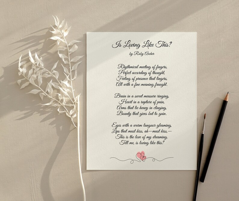 Custom Poem Print With Line Art, Canvas Wall Art - Etsy