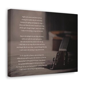 Custom Poem on Top-quality Canvas Gallery Wrap. Finely Textured, Artist ...