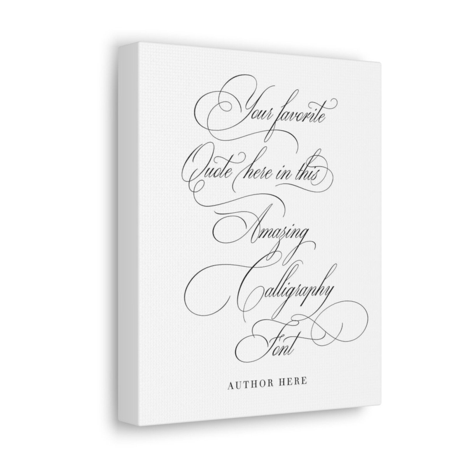 Custom Calligraphy Print Framed Unframed Canvas Postcard - Etsy