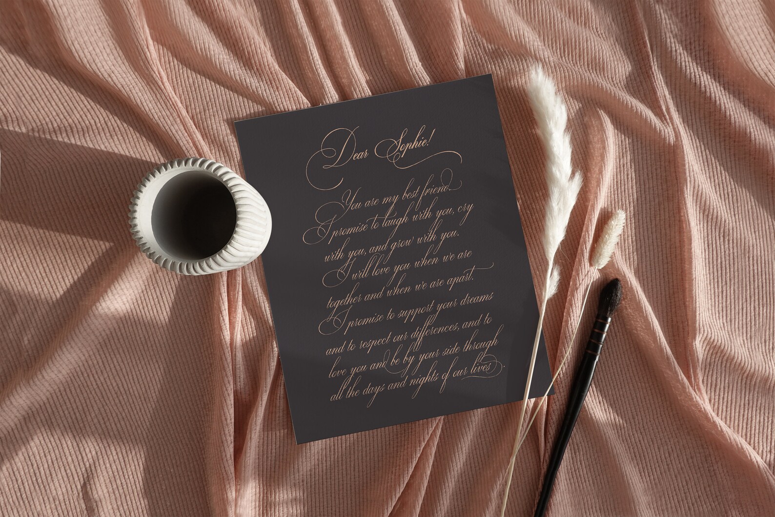 Custom Calligraphy Print Framed Unframed Canvas Postcard - Etsy