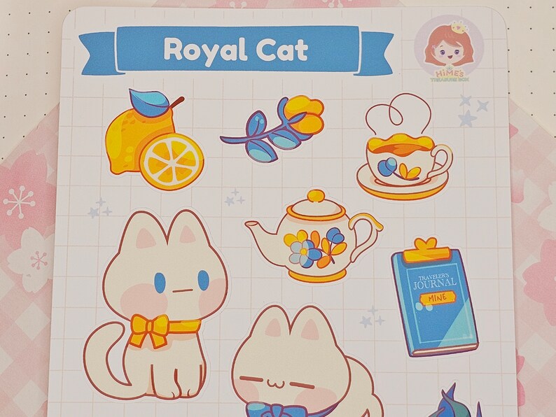 Royal Cat Sticker Sheet Kawaii Stationery - Etsy