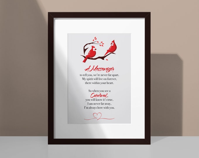 Cardinal Grief Loss Poem | Printable Sympathy | Memorial Gift | Digital ...