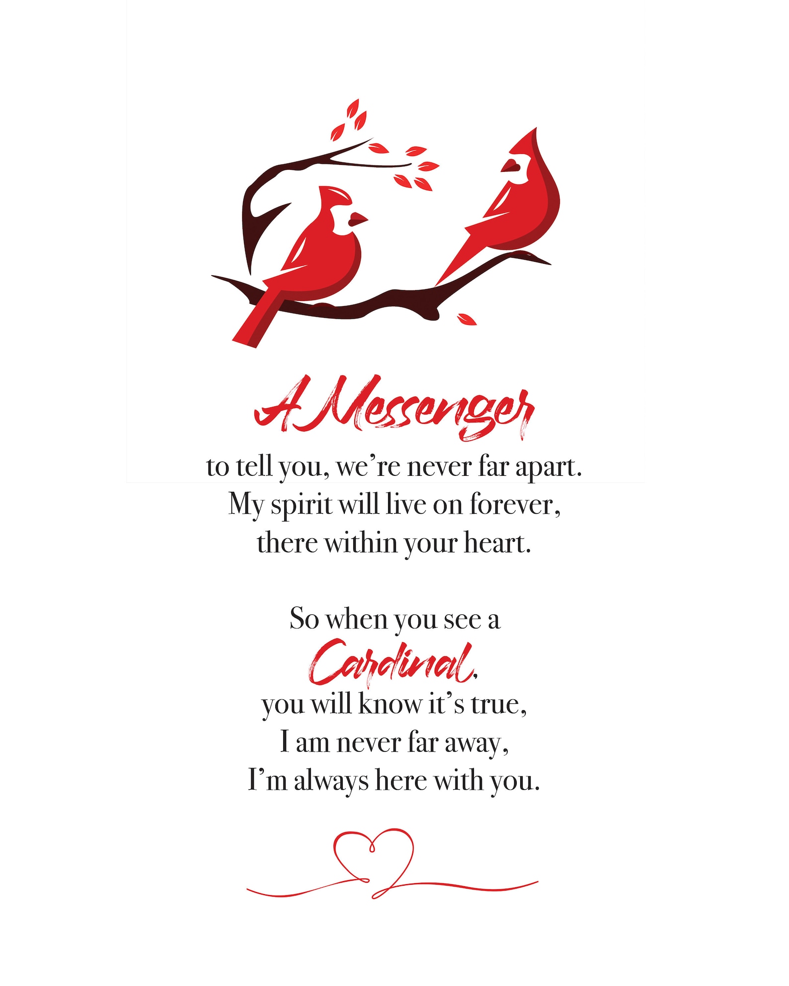 Cardinal Grief Loss Poem Printable Sympathy Memorial Gift Digital Print ...