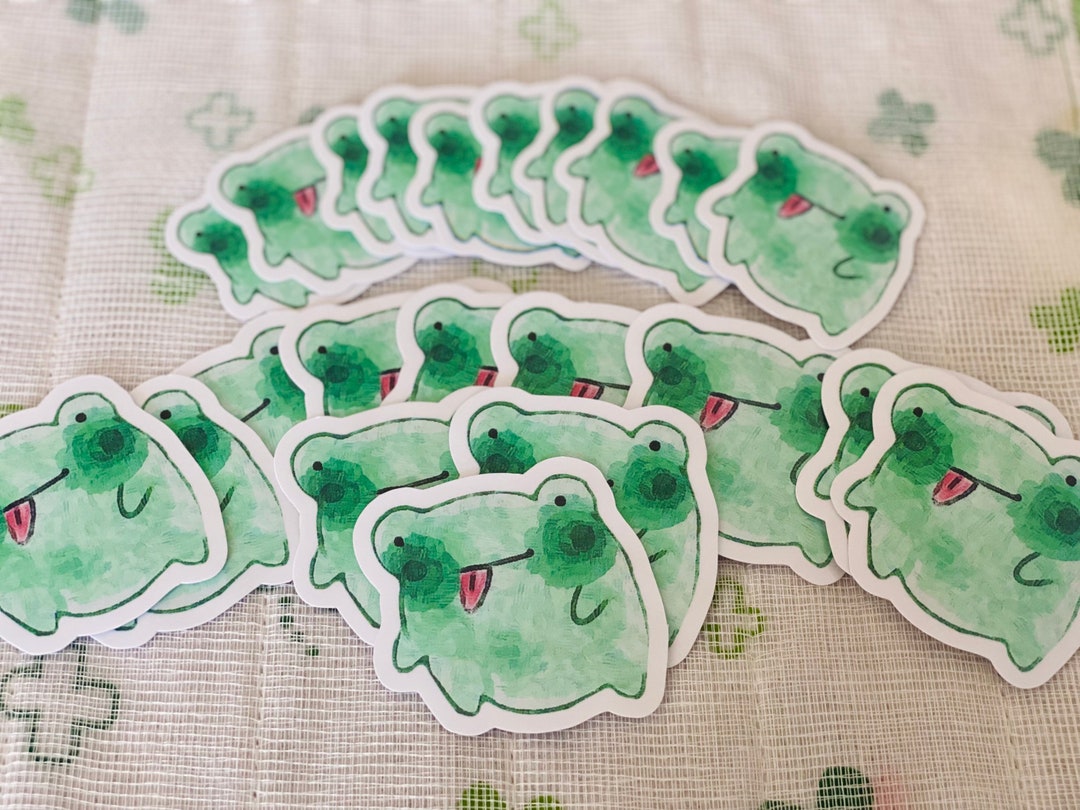 Froggy Glossy Vinyl Sticker Froge Doodle Frog Stickers - Etsy