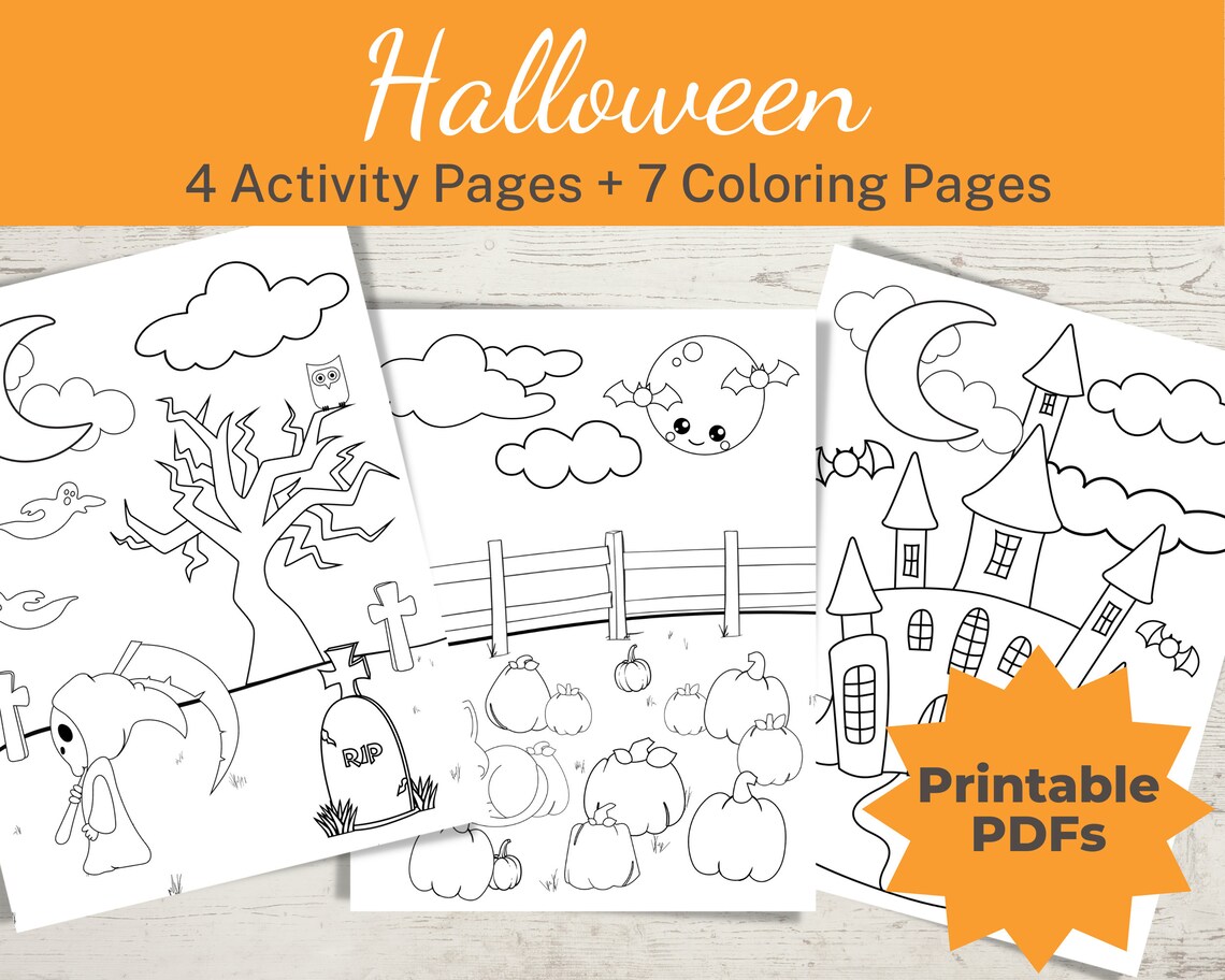 Printable Halloween Activity Pages: Coloring, Maze, and More (digital ...