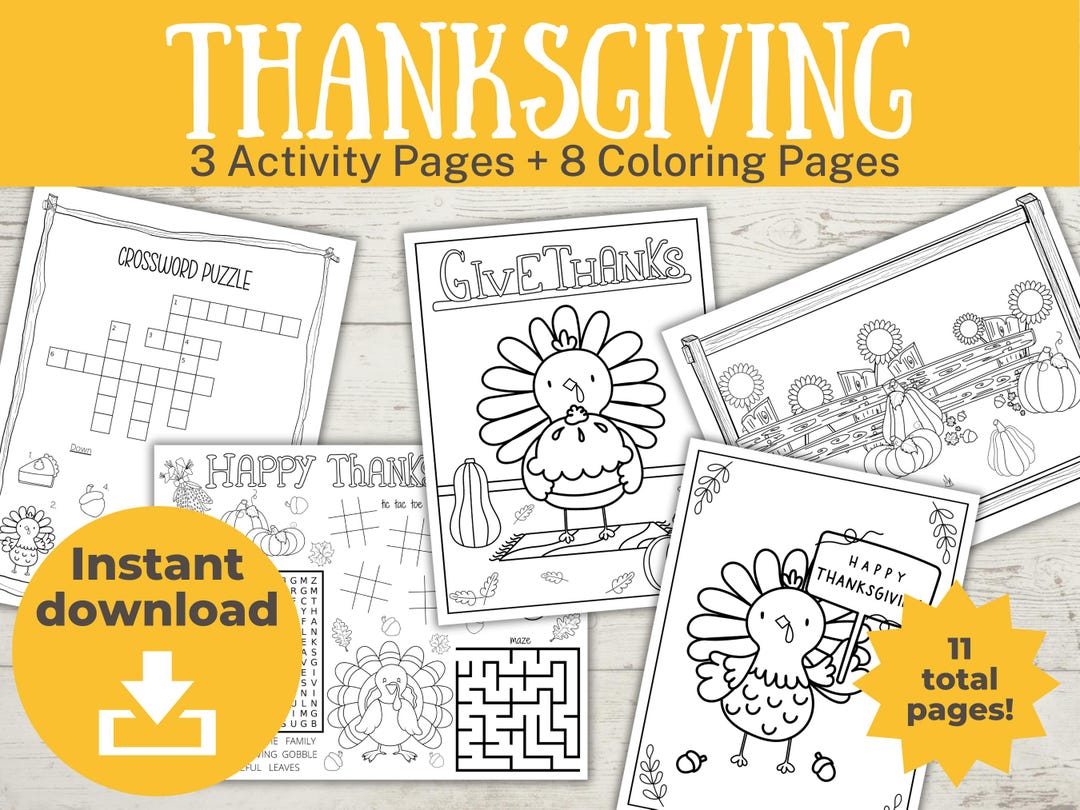 Printable Thanksgiving Activity + Coloring Pages for Kids | Word Search ...