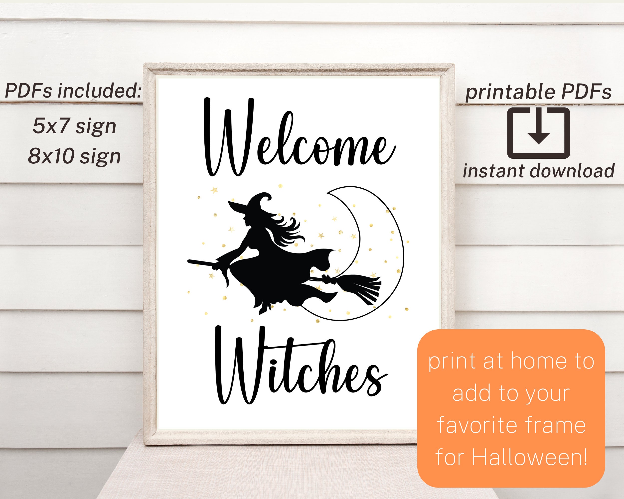 Welcome Witches Sign | Printable Halloween Welcome Sign | 5x7 and 8x10 ...