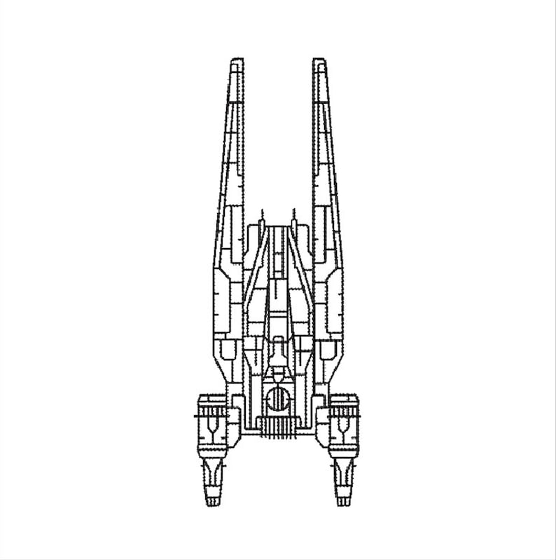 Star Wars Line Art u-wing Embroidery File - Etsy