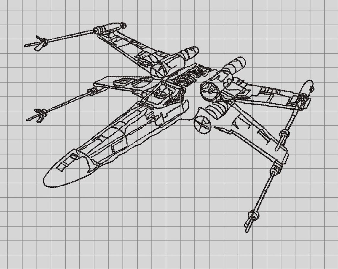 Star Wars Line Art Embroidery Design File - Etsy