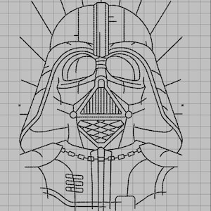 Star Wars Line Art (darth Vader) Embroidery File - Etsy