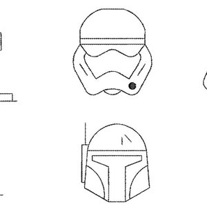Star Wars Line Art Icon Set 12 Embroidery Designs! - Etsy