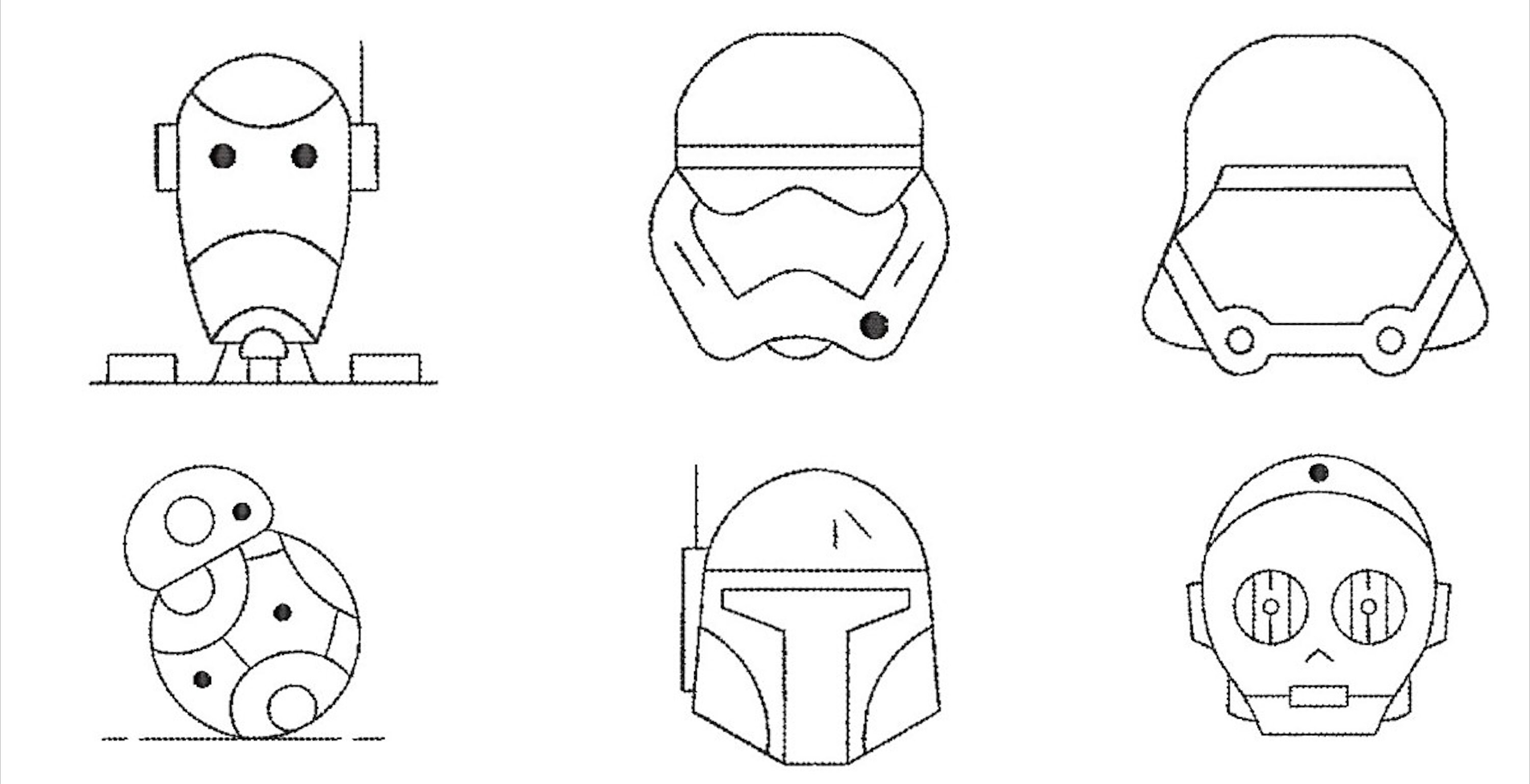 Star Wars Line Art Icon Set 12 Embroidery Designs! - Etsy