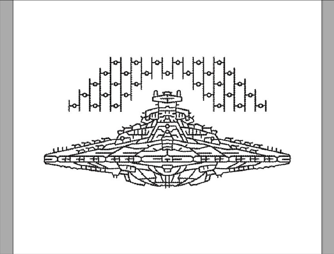 Star Wars Line Art (star Destroyer) Embroidery Design - Etsy