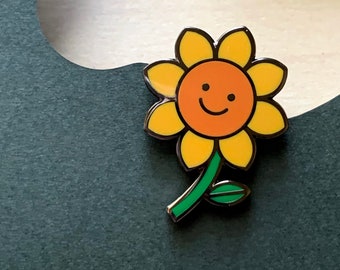Sunflower Enamel Pin - Etsy