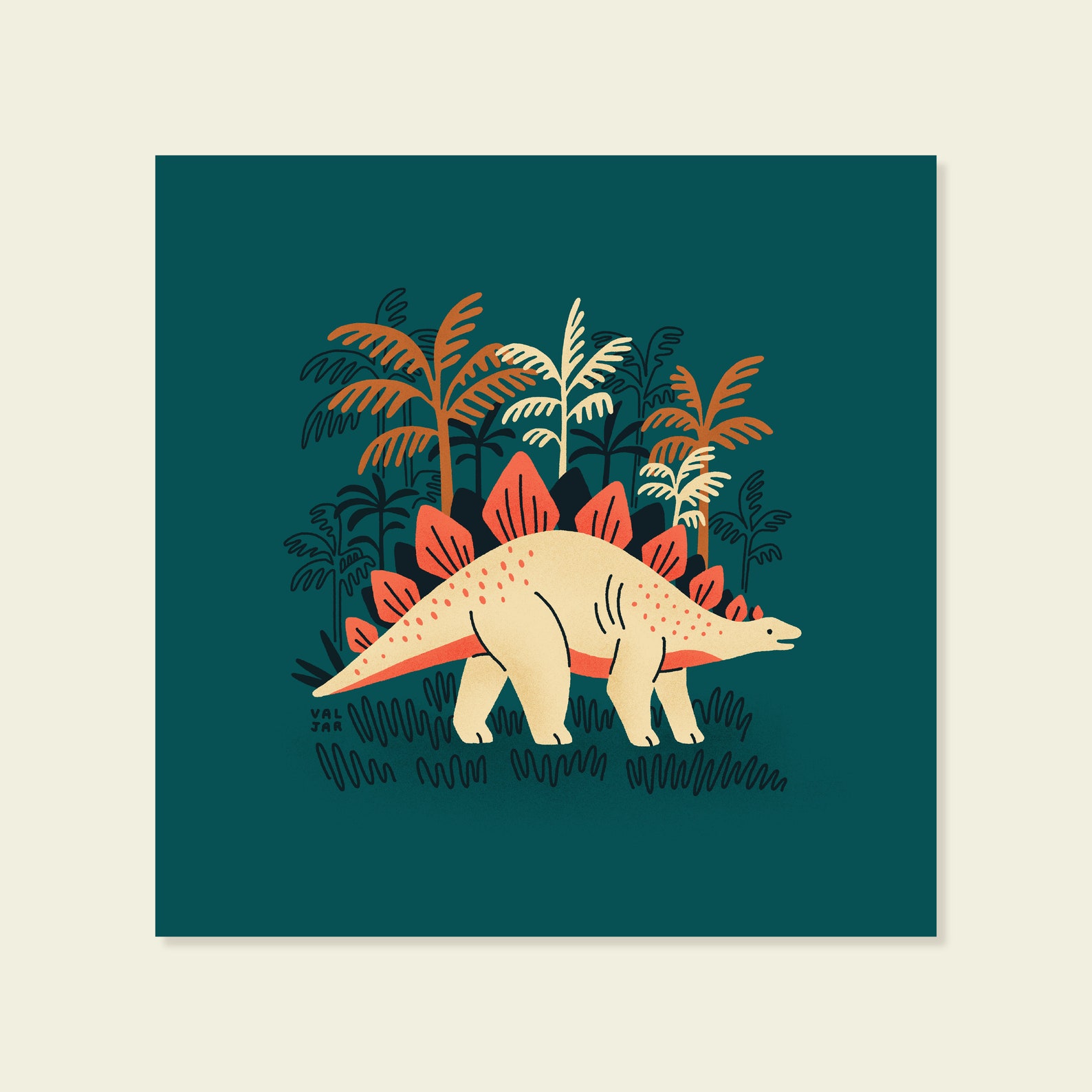 Dinosaur Print — 5x5 - Etsy
