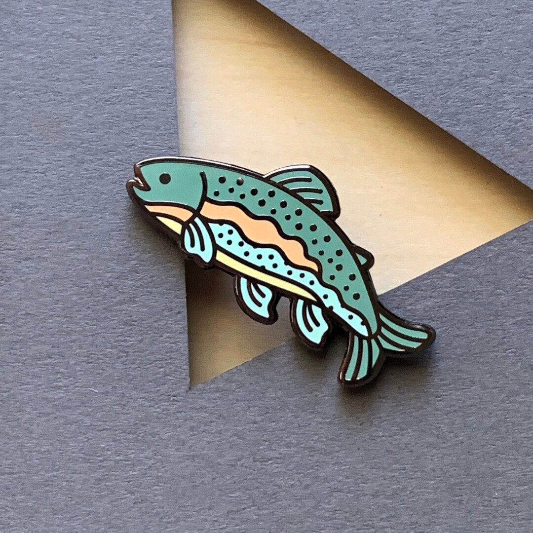 Rainbow Trout Enamel Pin - Etsy