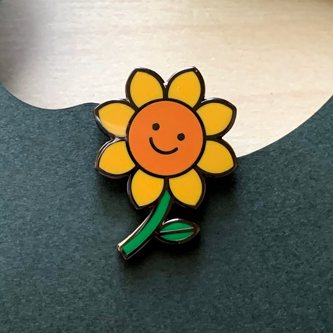 Sunflower Enamel Pin - Etsy