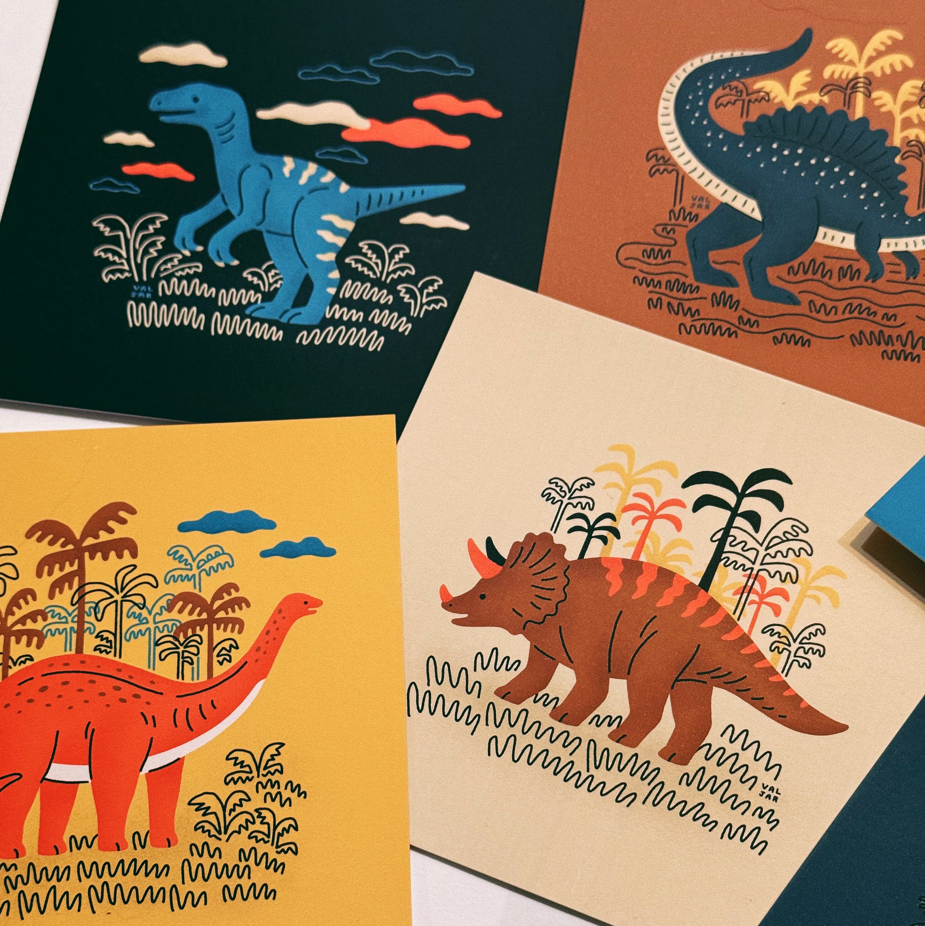 Dinosaurs Postcard Set - Etsy