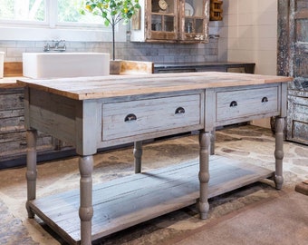 Rustic Kitchen Work Table - Etsy