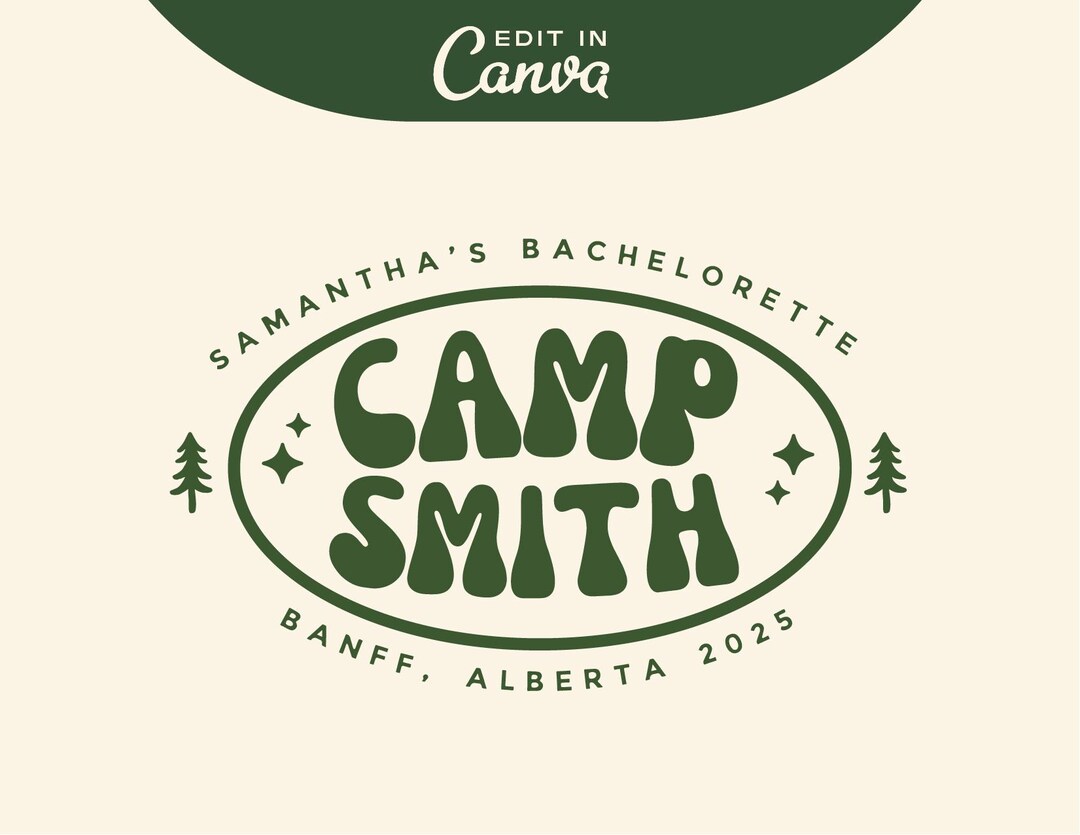 Groovy Camp Logo, DIY Editable Camp Canva Logo, Camp Logo Template ...