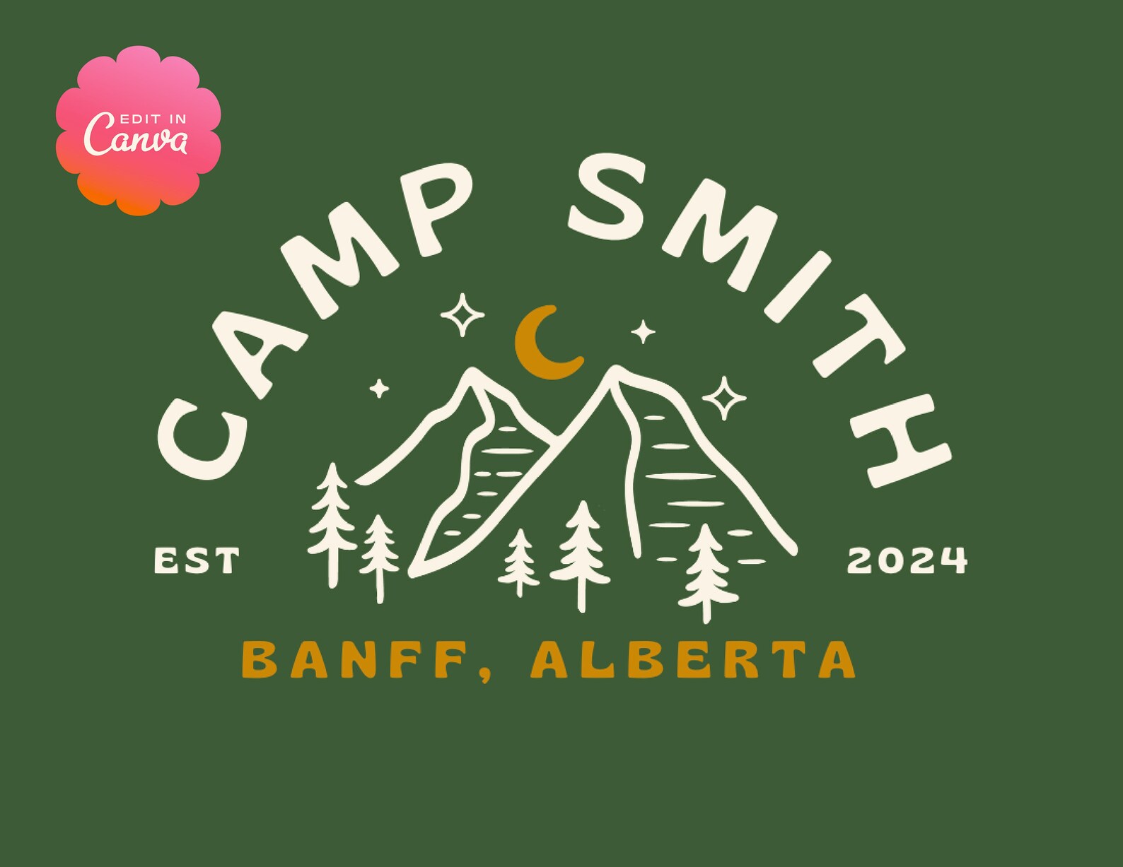 DIY Editable Camp Canva Logo, Camp Mountain Logo Template, Bachelorette ...