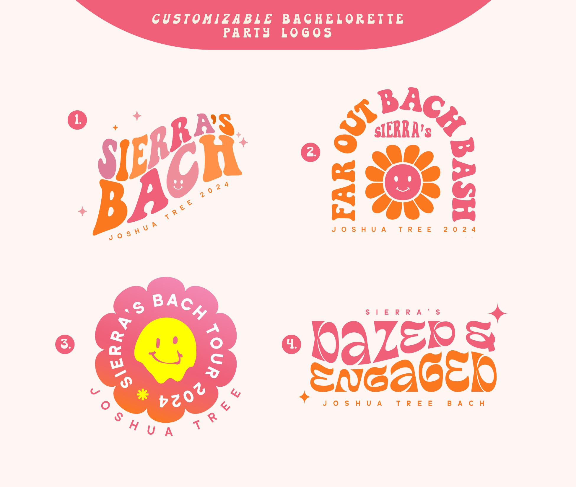 Personalized Groovy Logo, Groovy Bach Logo, Bachelorette Party Logo ...