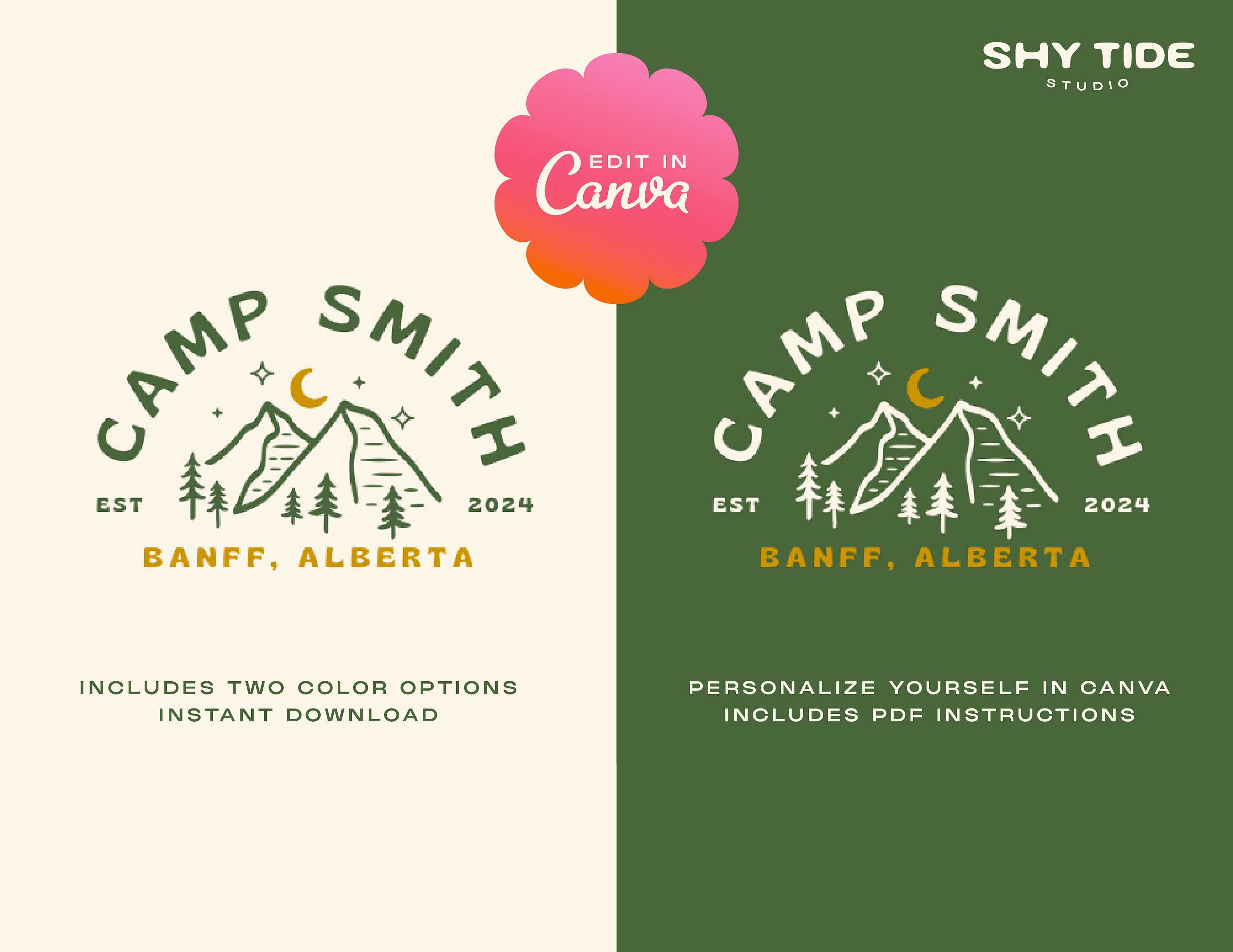 DIY Editable Camp Canva Logo, Camp Mountain Logo Template, Bachelorette ...