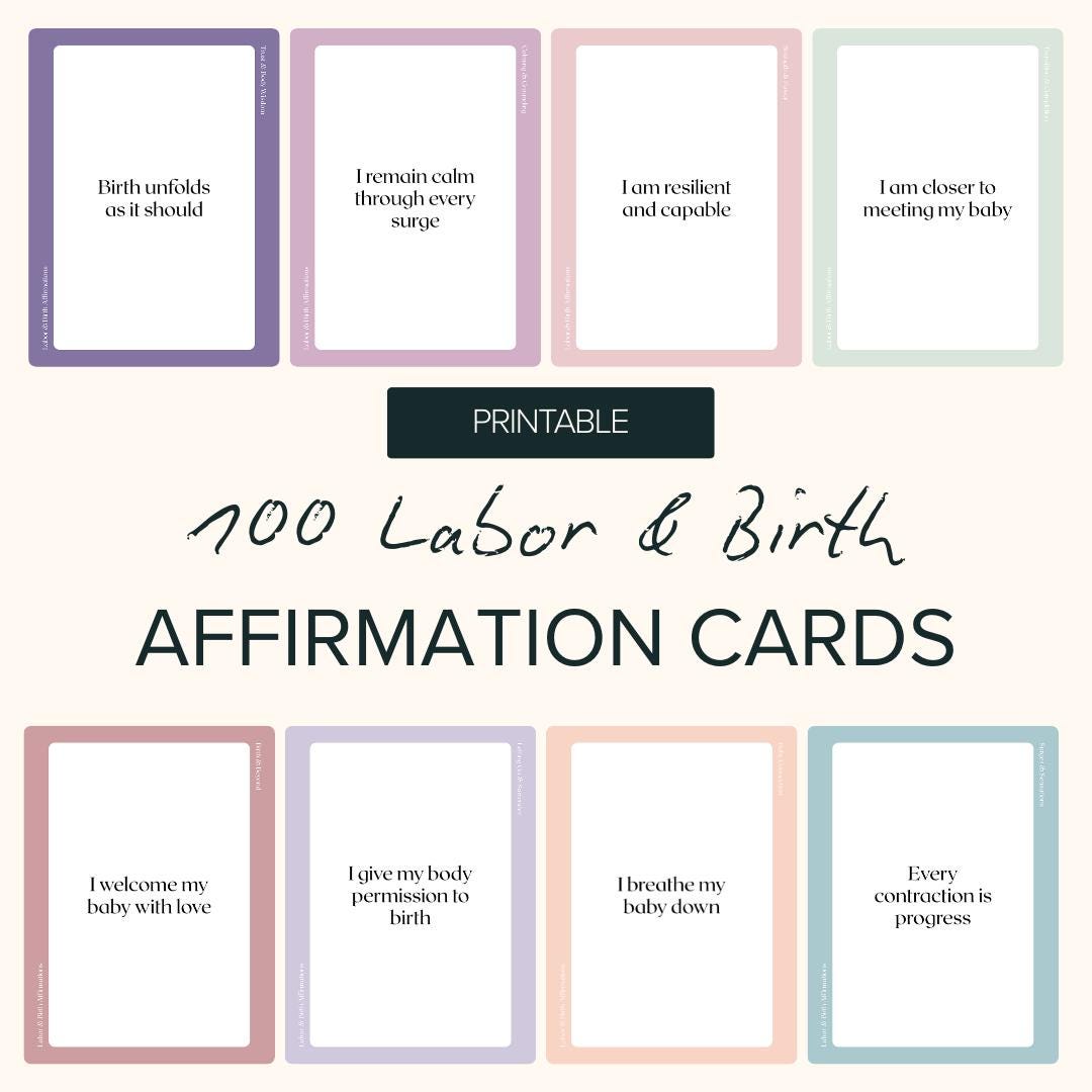 100 Labor & Birth Affirmation Cards – Printable Download - Etsy