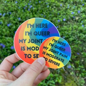Rainbow Sticker “i’m Here, I’m Queer, My Joint Pain is Moderate to ...