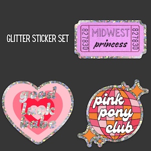 Midwest Princess Glitter Sticker | Chappell Roan Pink Pony Girl Midwest ...