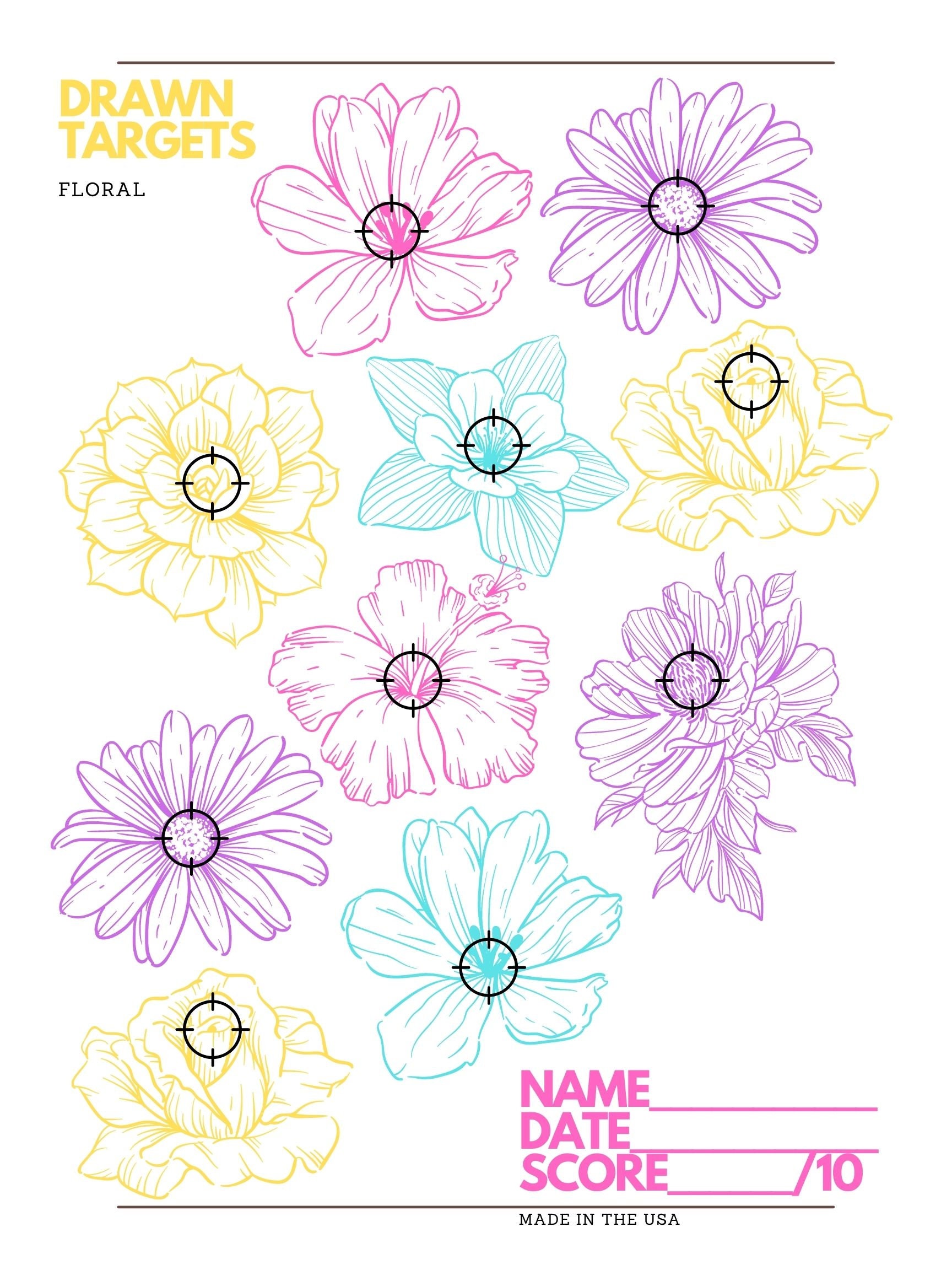 PRINTABLE TARGET FLOWER Party Target Printable Shooting - Etsy