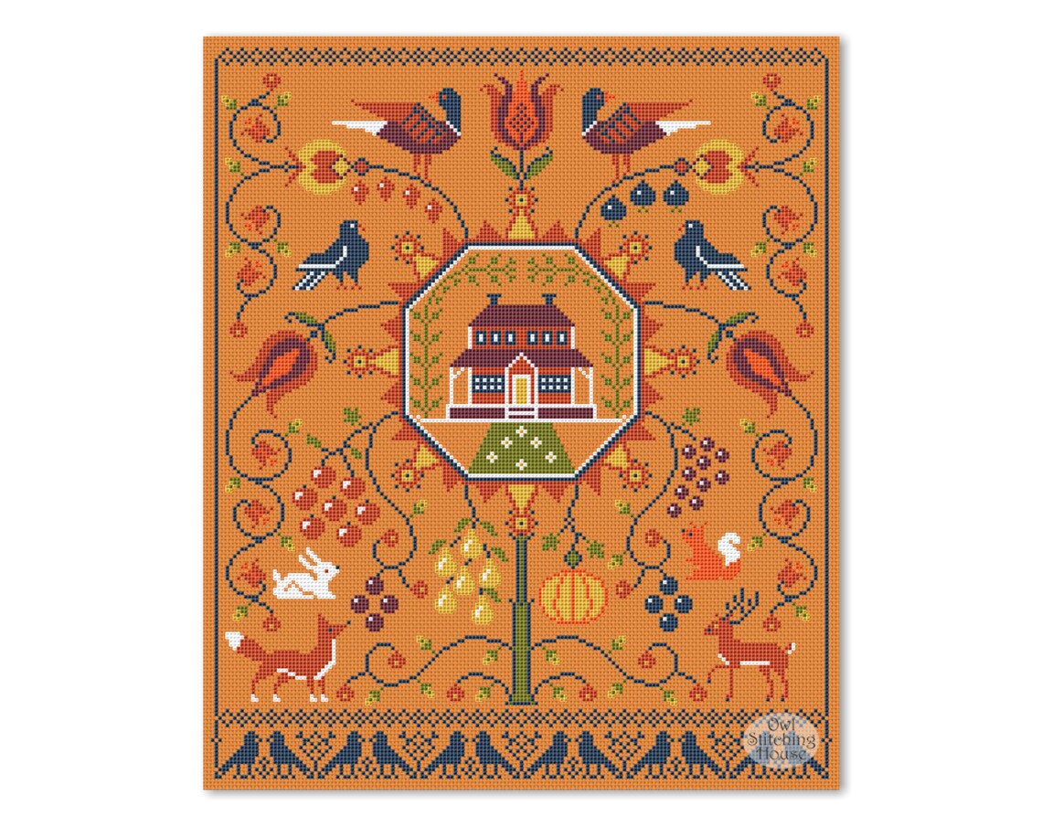 Fraktur Cross Stitch Pattern 1 Modern Folk Embroidery - Etsy