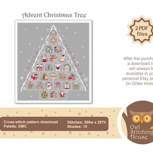 Christmas Tree Advent Calendar Cross Stitch Pattern (PDF Pattern) - Etsy