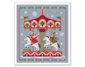 Merry Christmas Santa Cross Stitch Sampler, Primitive Winter Pattern ...