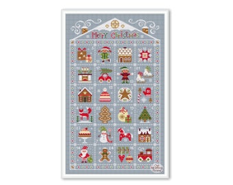 Christmas Advent Calendar Cross Stitch Pattern PDF Merry Christmas ...