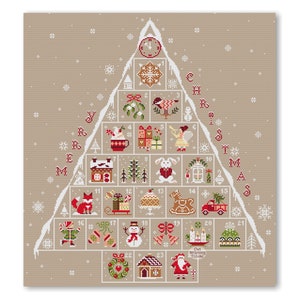 Christmas Tree Advent Calendar Cross Stitch Pattern (PDF Pattern) - Etsy