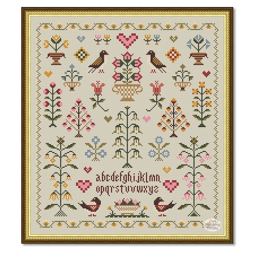 Cross Stitch Old Sampler Vintage Sampler Flowers and Birds - Etsy UK